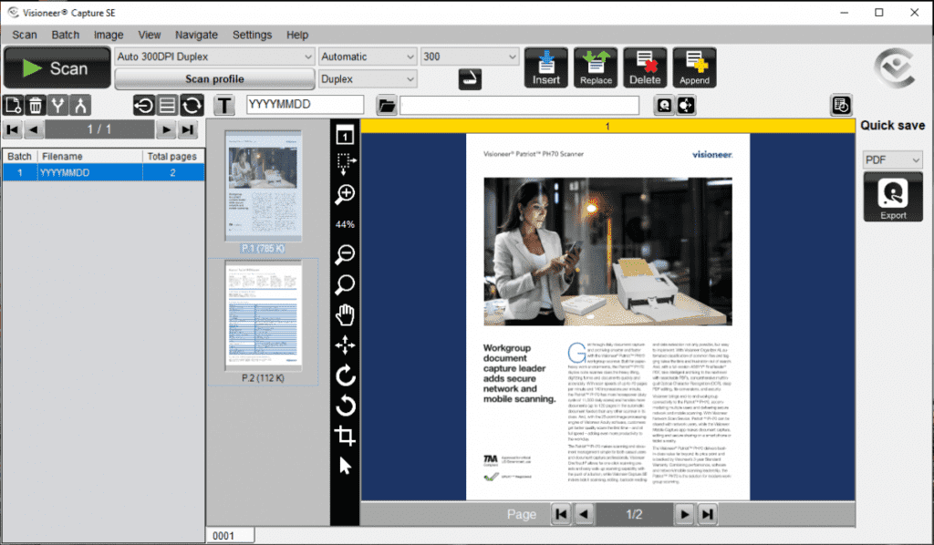 Visioneer Capture SE – Visioneer